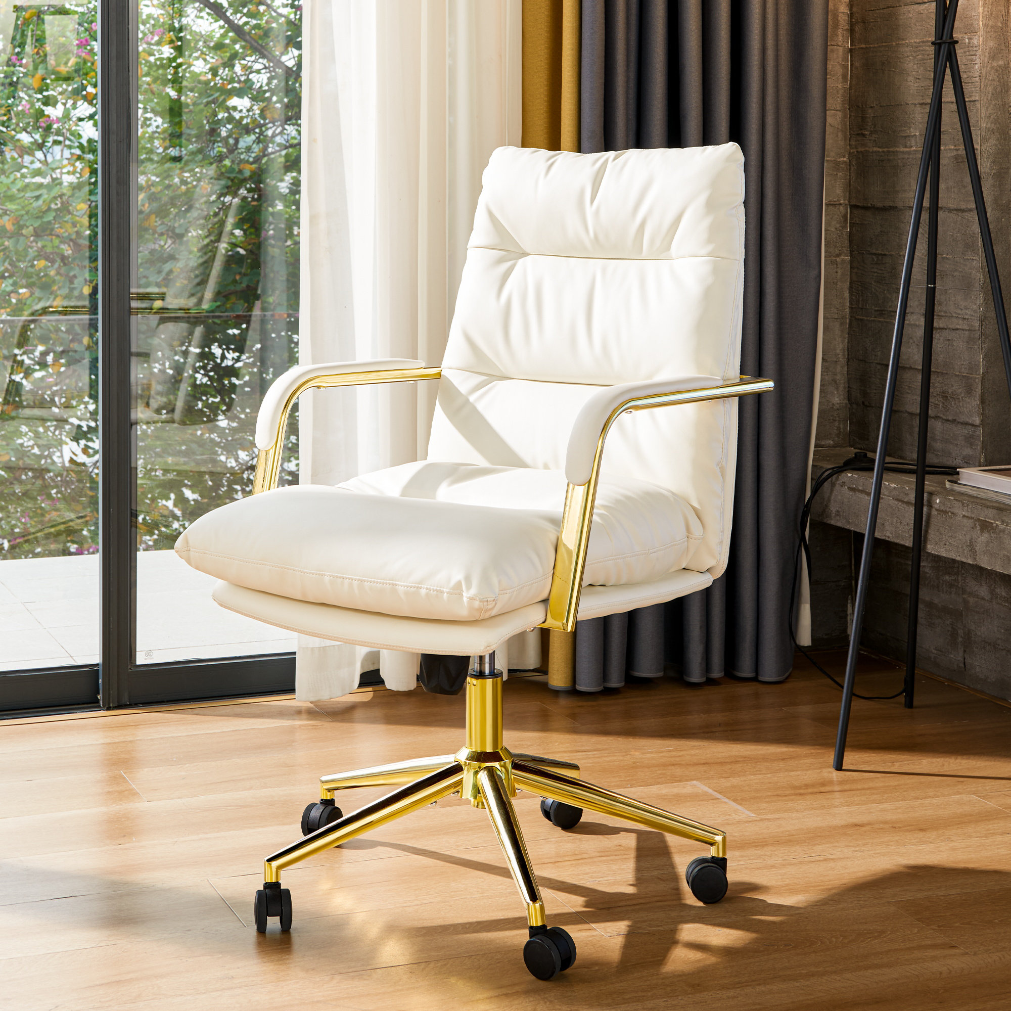 Mercer41 Leather Office Chair Home Office Desk Chairs Executive Office ...