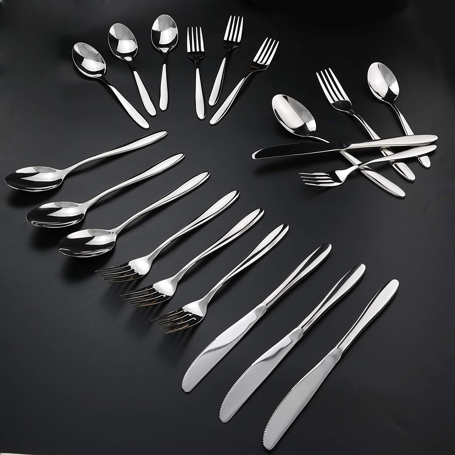 Wrought Studio 18/10 Stainless Steel Silverware Set, Heavy Duty 304 ...