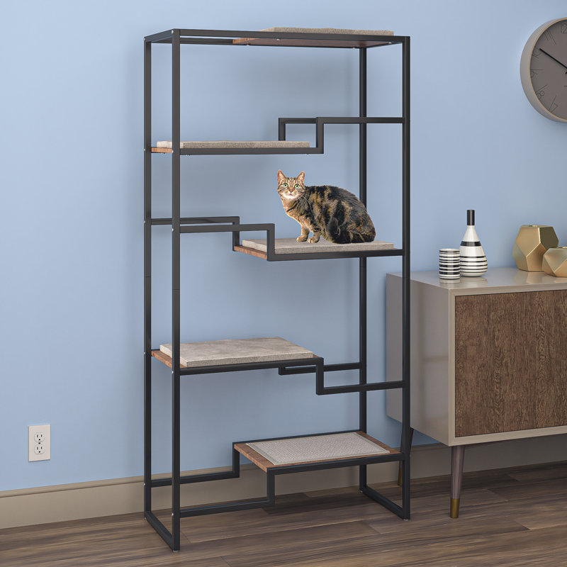 The Refined Feline 62" Metropolitan Cat Condo - Metal Frame Multi-Level ...