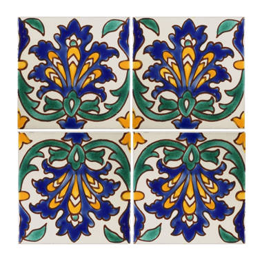 Casablanca Market Tuile décorative en céramique 4 po x 4 po bleu ...