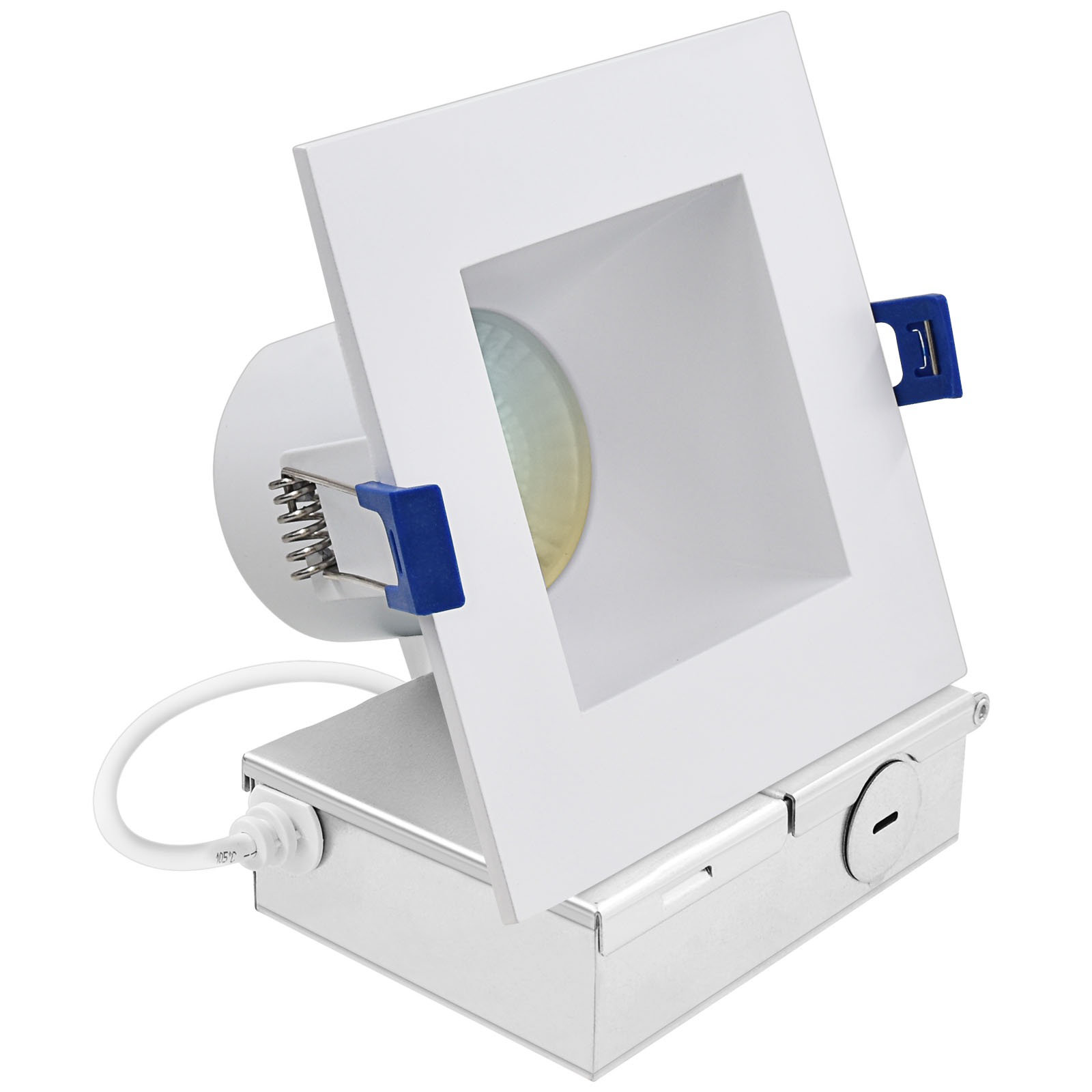 Luxrite 4 Inch Square LED Recessed Ceiling Light J-Box 12W, 5CCT 2700K ...