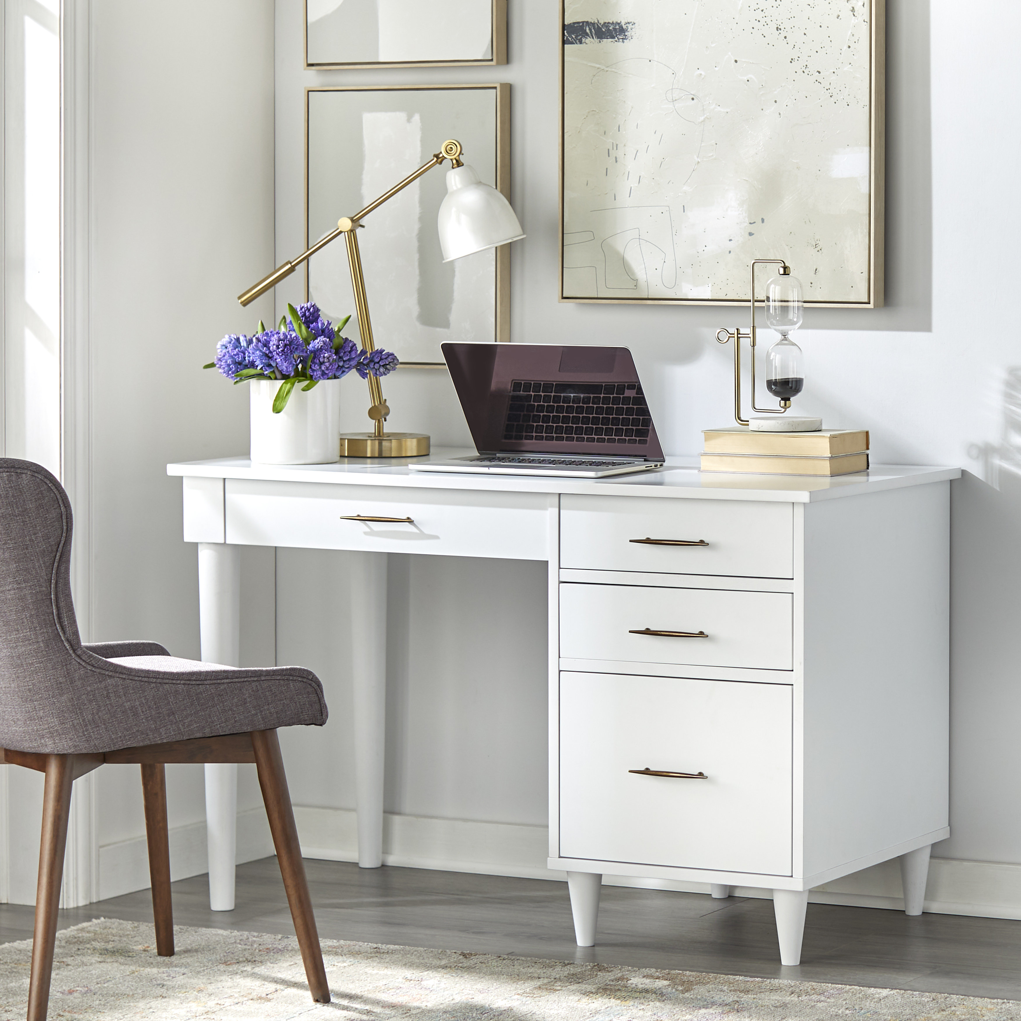 George Oliver Solid Wood Base Writing Desk & Reviews | Wayfair