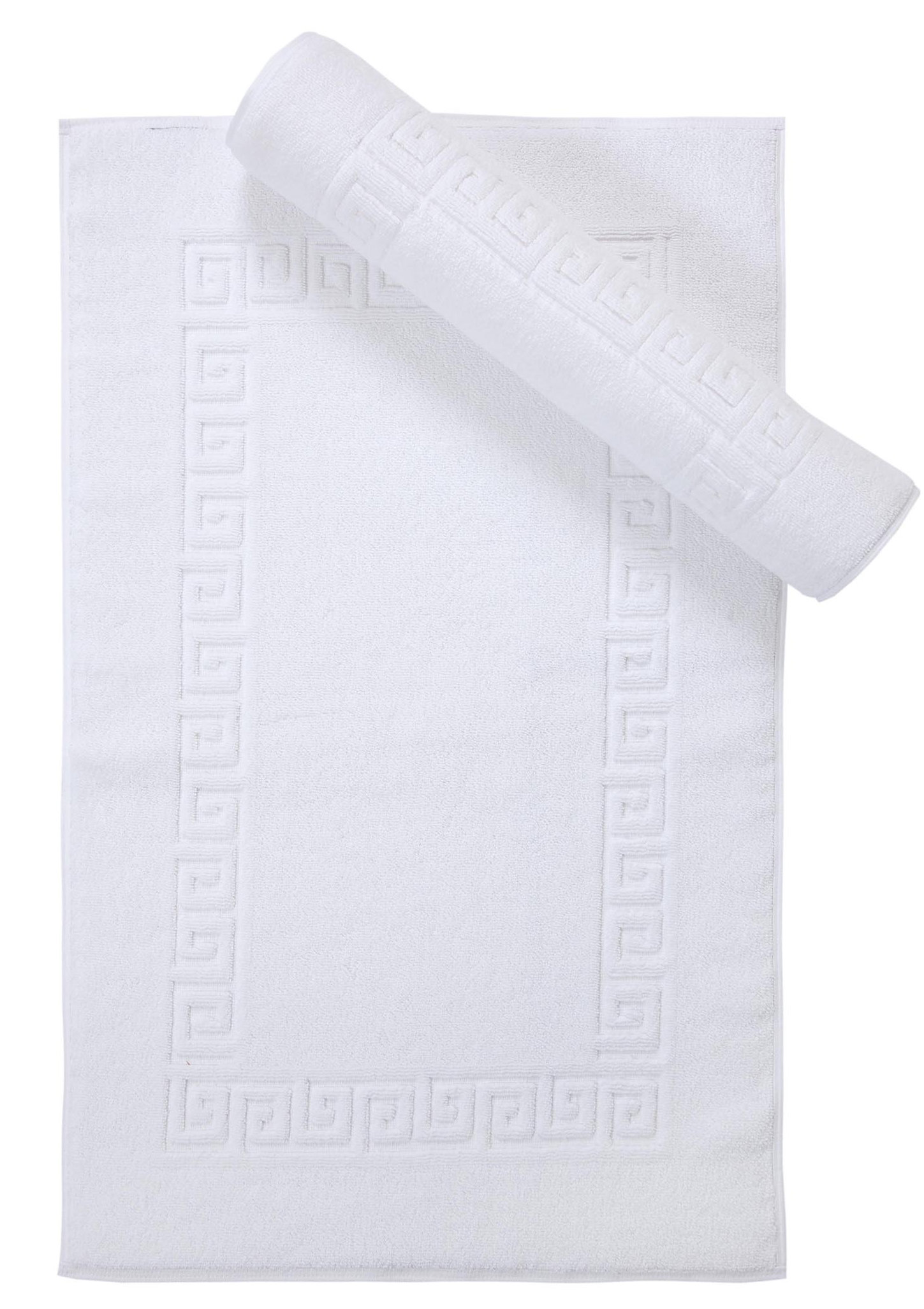 Mercer41 Plante Luxury Greek Key Rectangle 100% Cotton Bath Rug ...