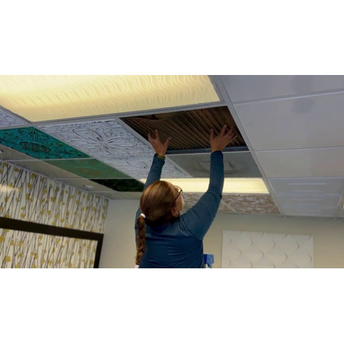 FromPlainToBeautifulInHours Ridged Metal Corrugated 24'' L x 24'' W ...