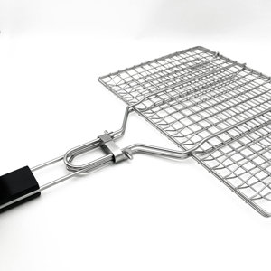 4 SEASONS FURNITURE Foldable Stainless Steel BBQ Grill Basket with ...