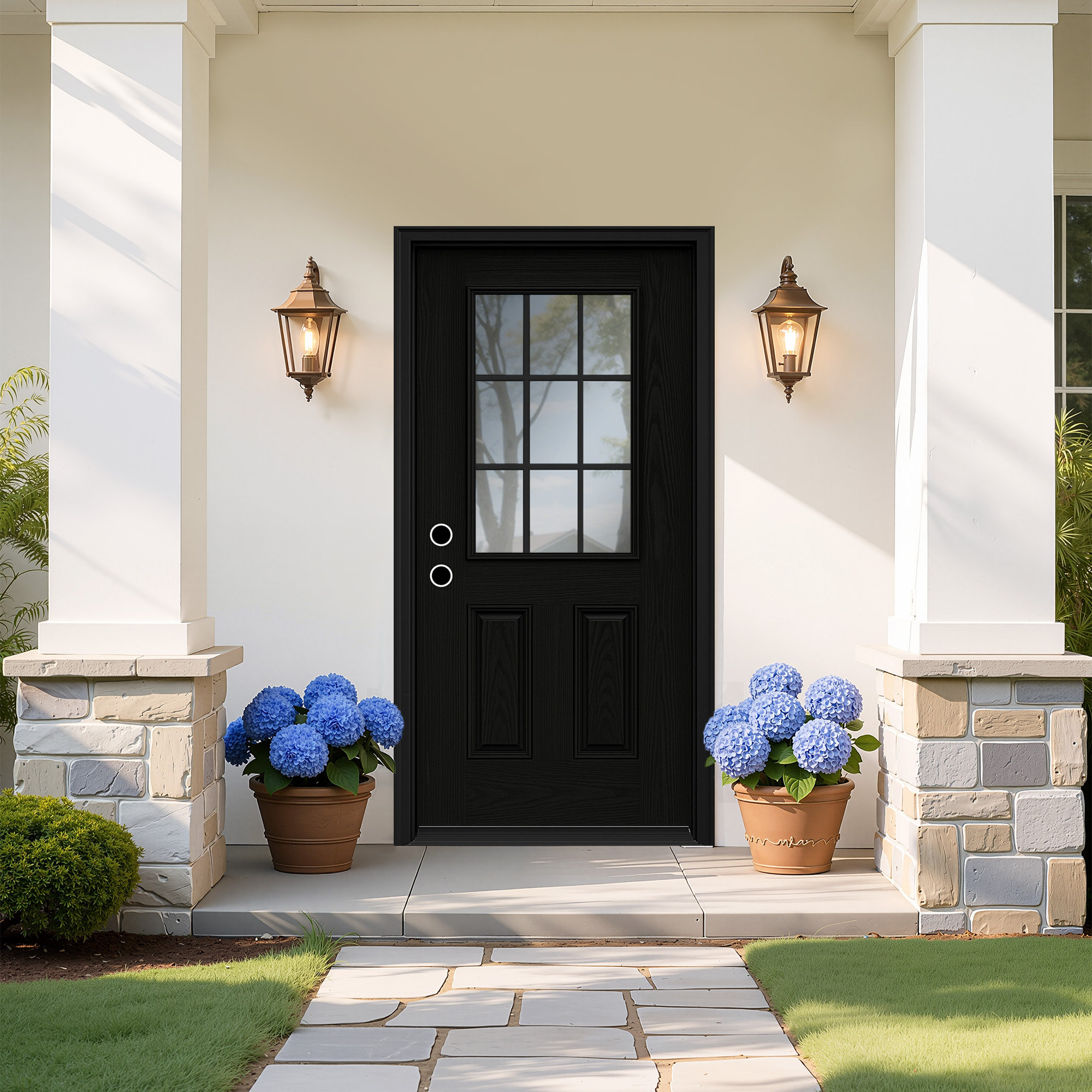 Black Fiberglass Front Doornull