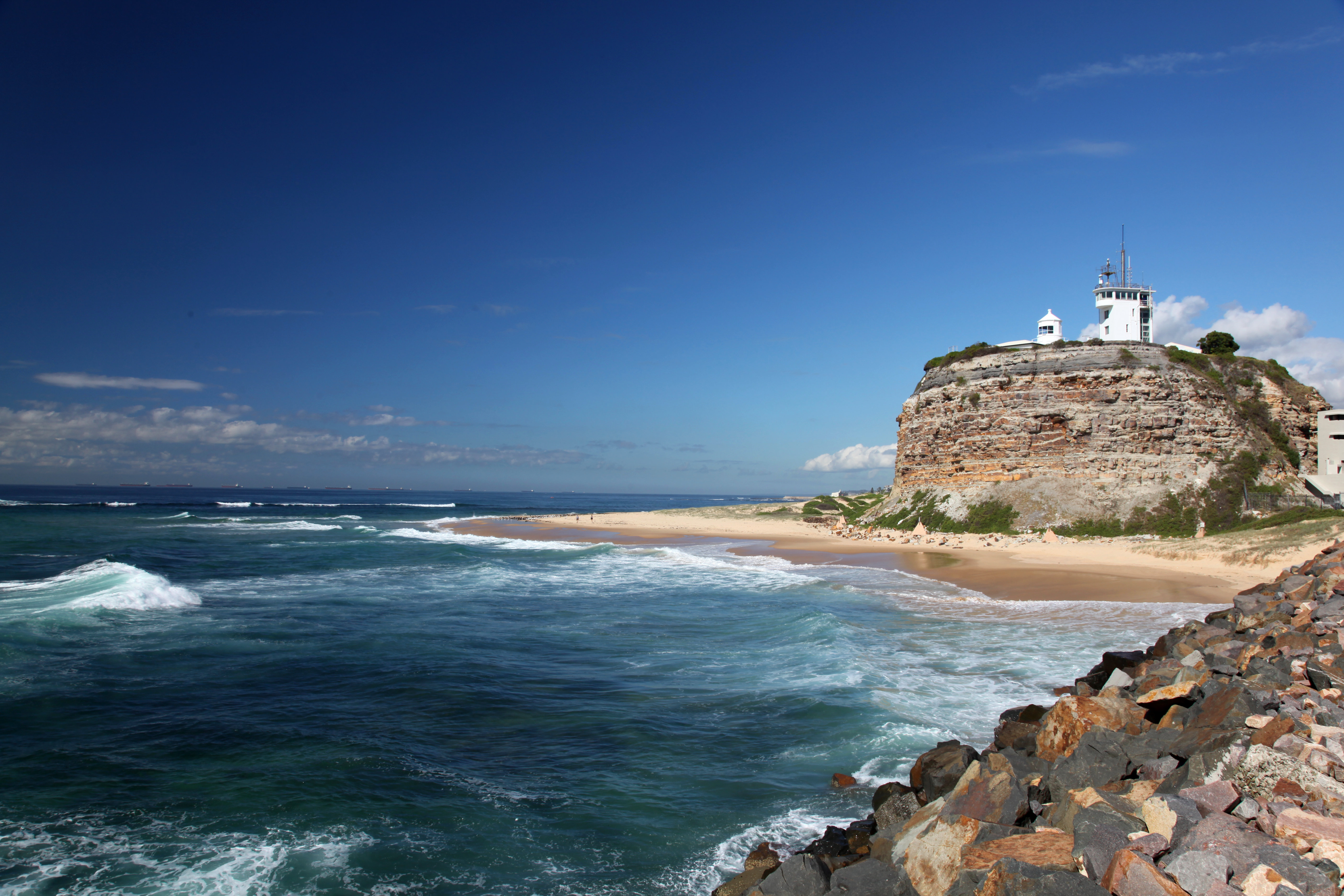 Highland Dunes Nobbys Lighthouse - Wrapped Canvas Photograph | Wayfair