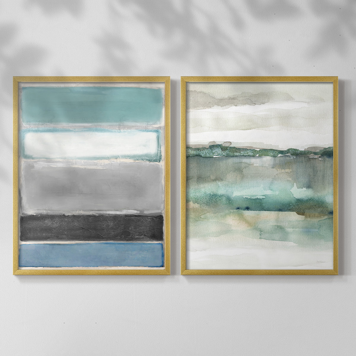 Winston Porter Simple Design Color Blocks-Premium Framed Print -Ready ...