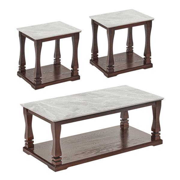 Alcott Hill® 3 Piece Living Room Table Set,included Coffee Table, 2 End ...