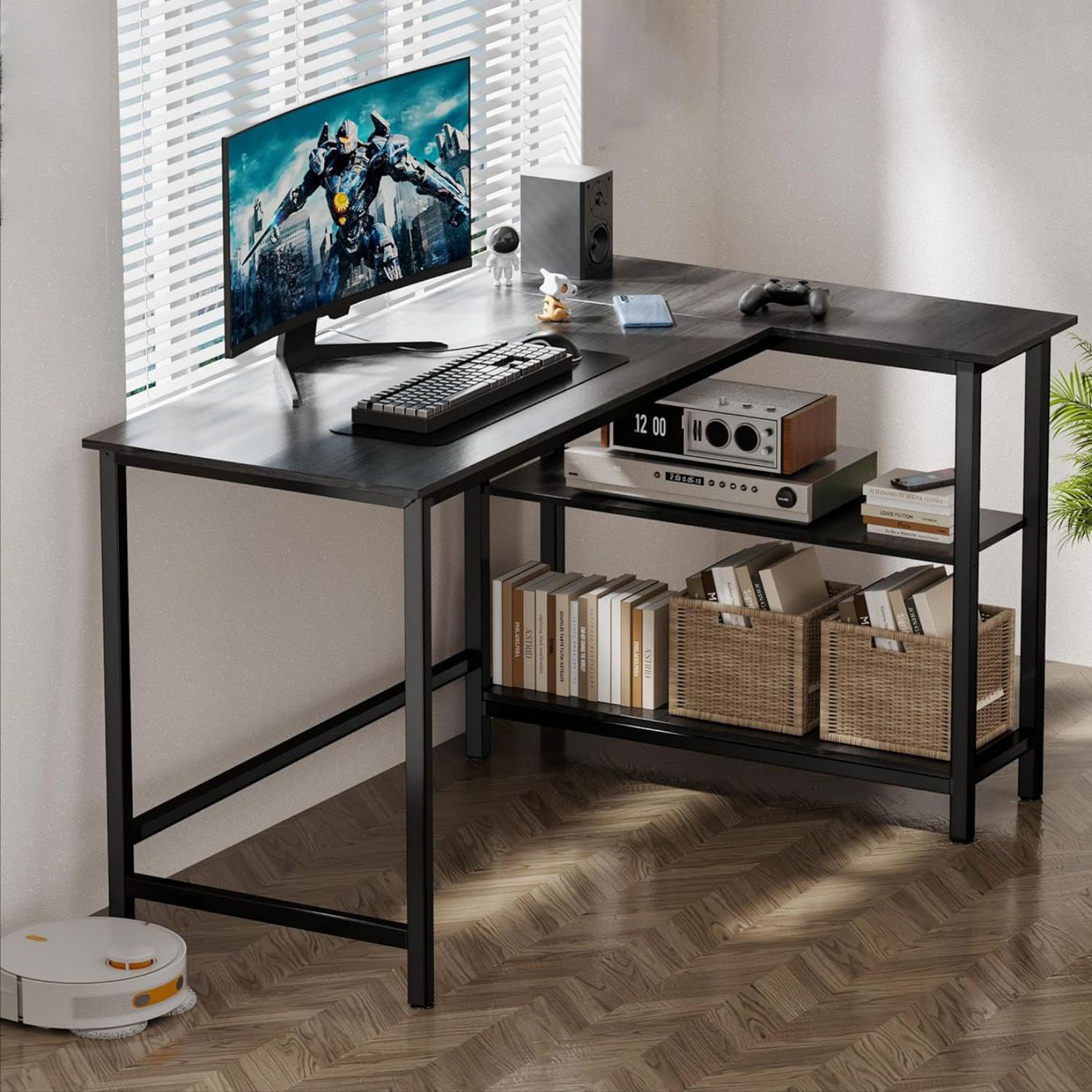 Ebern Designs Mandea L-Shaped Metal Base Computer Desk - Wayfair Canada