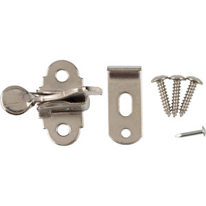 UNIQANTIQ HARDWARE SUPPLY Nickel Plated Spring Action Elbow Door Catch ...