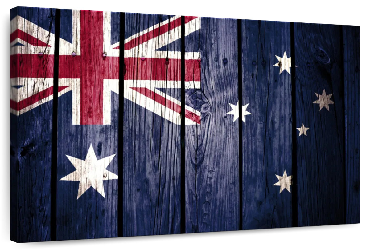 Ebern Designs Borges Australian Flag Wood Style | Wayfair