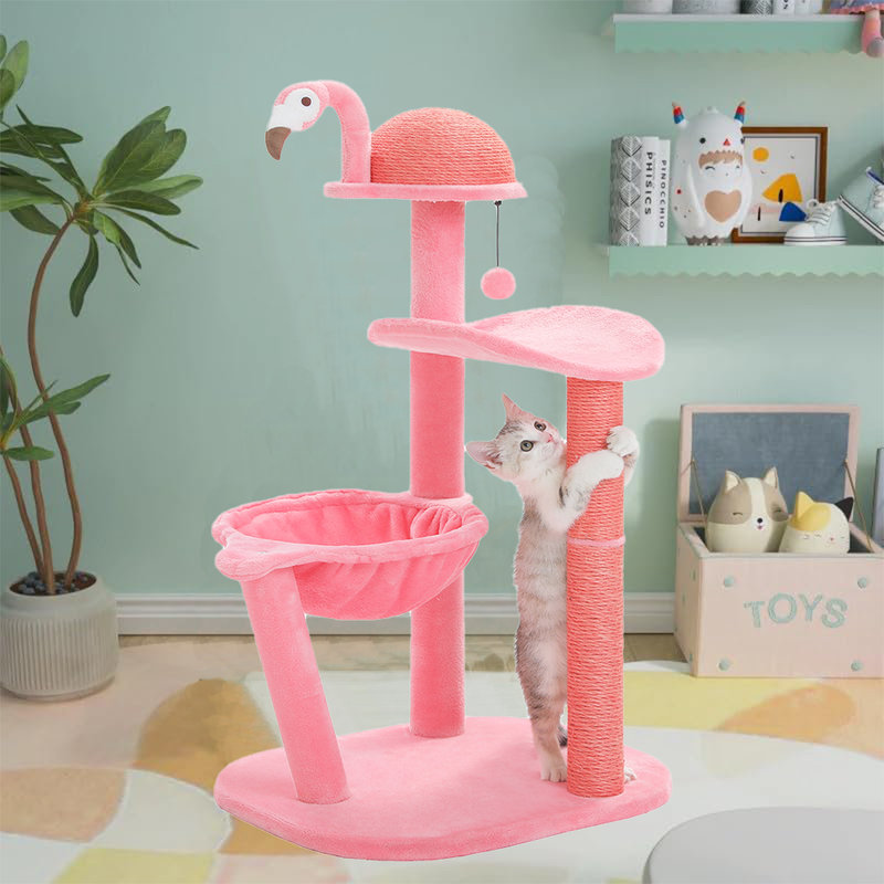 Tucker Murphy Pet™ Flamingo-Themed Art Cat Tree with Sisal Scratching ...
