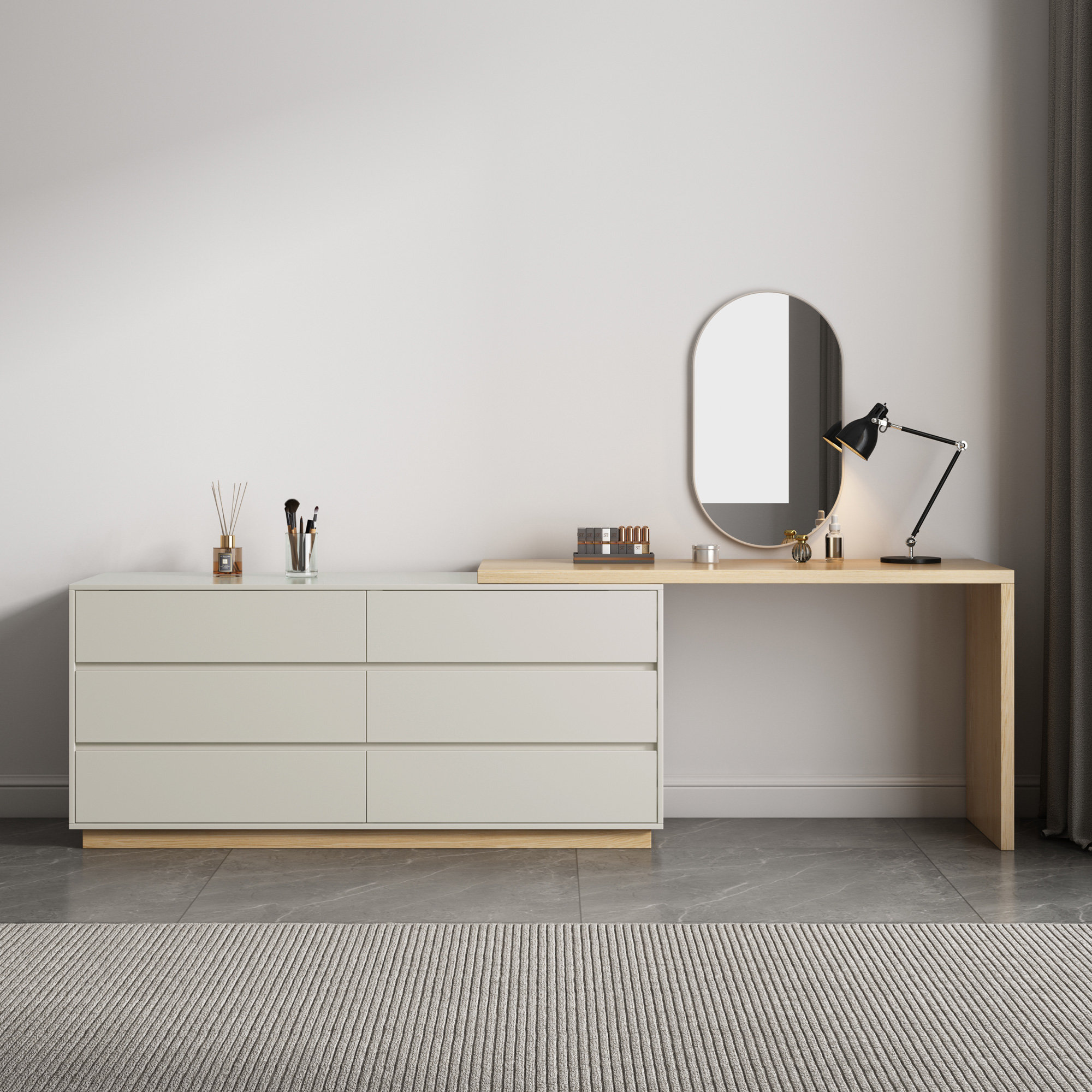 Latitude Run® Talyiah 47.2'' W L-Shaped Computer Desk With Extendable ...