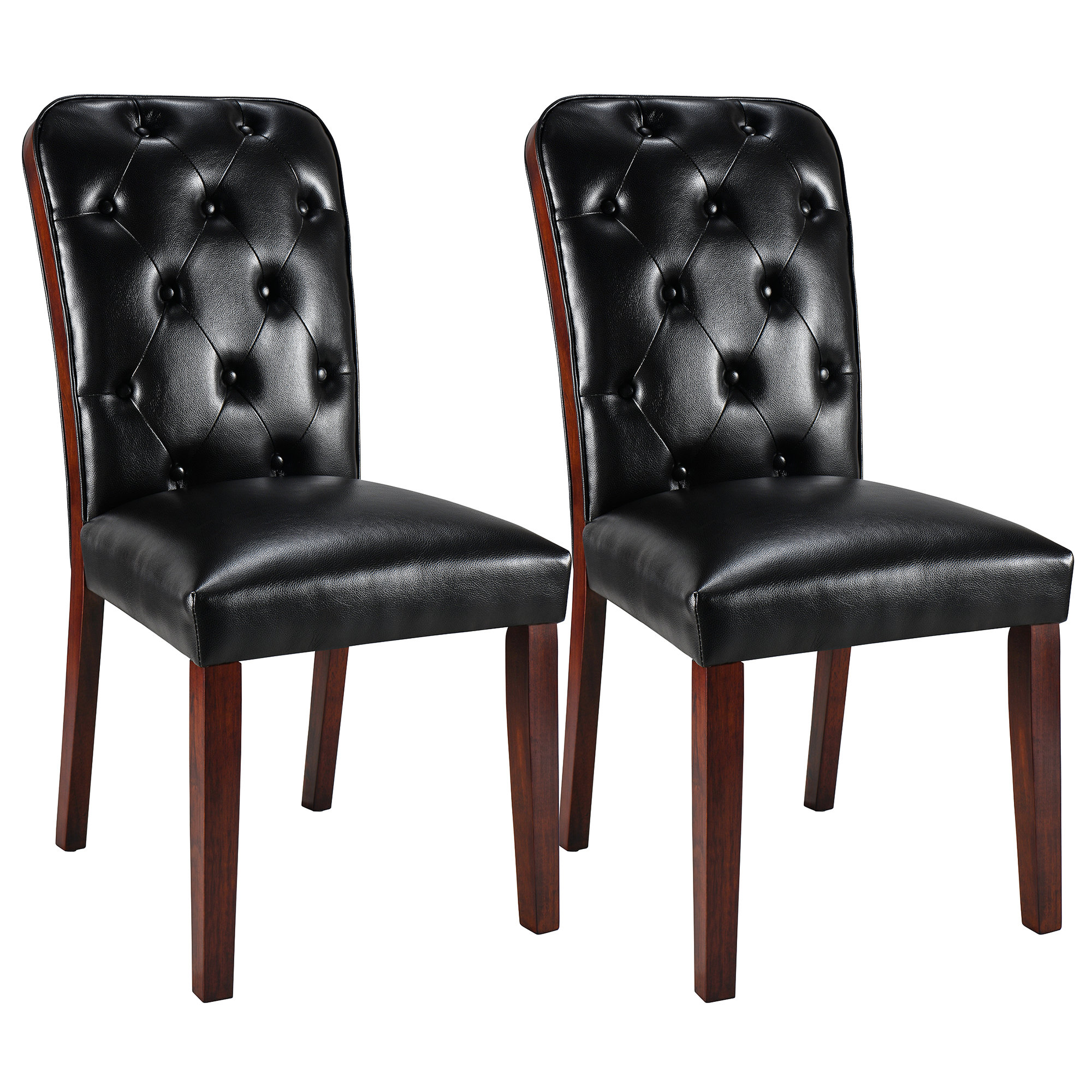 Red Barrel Studio Tufted Wing Parsons Dining Chairs with Button High ...