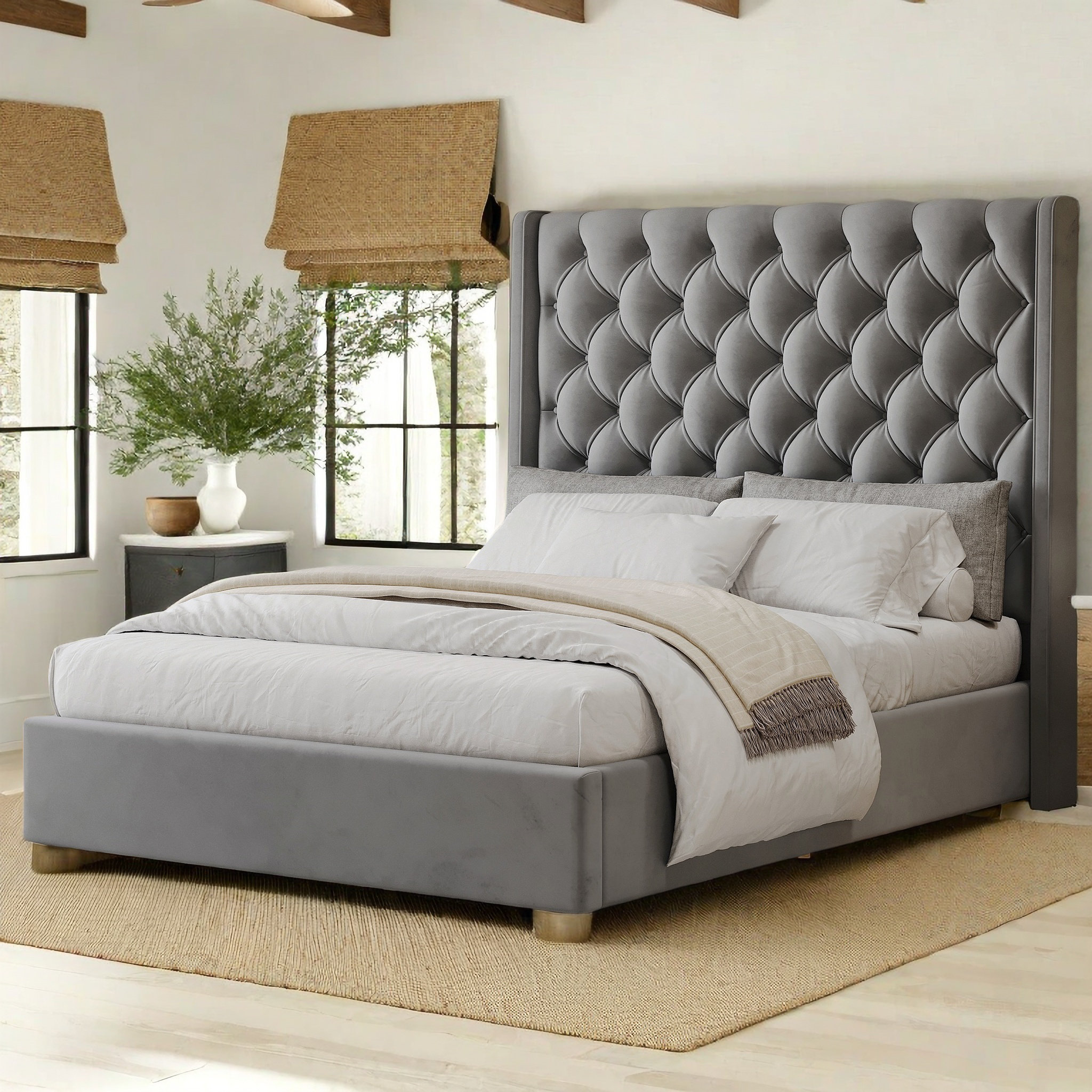 Lark Manor Upholstered Tufted Bed - Wayfair Canada