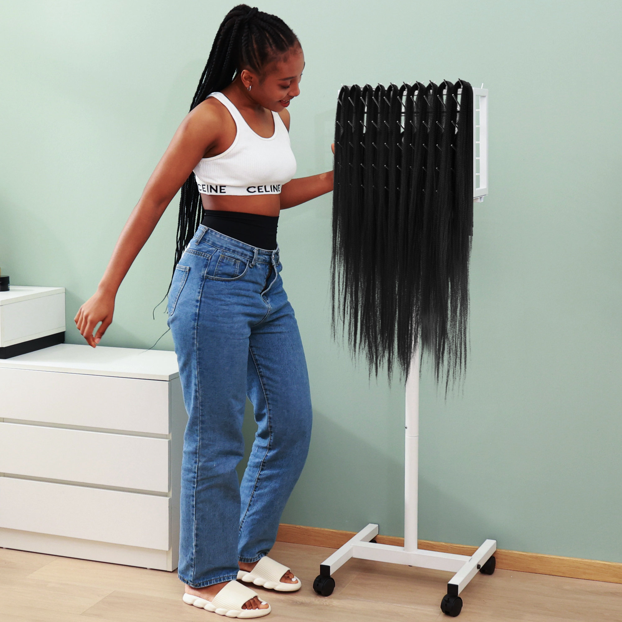 Rebrilliant Meurig 140 Pegs Liftable and Rotating Metal Braiding Hair ...