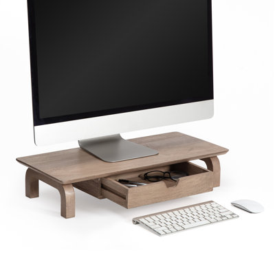 Red Barrel Studio® Brynsley Wood Monitor Stand With Drawer | Wayfair