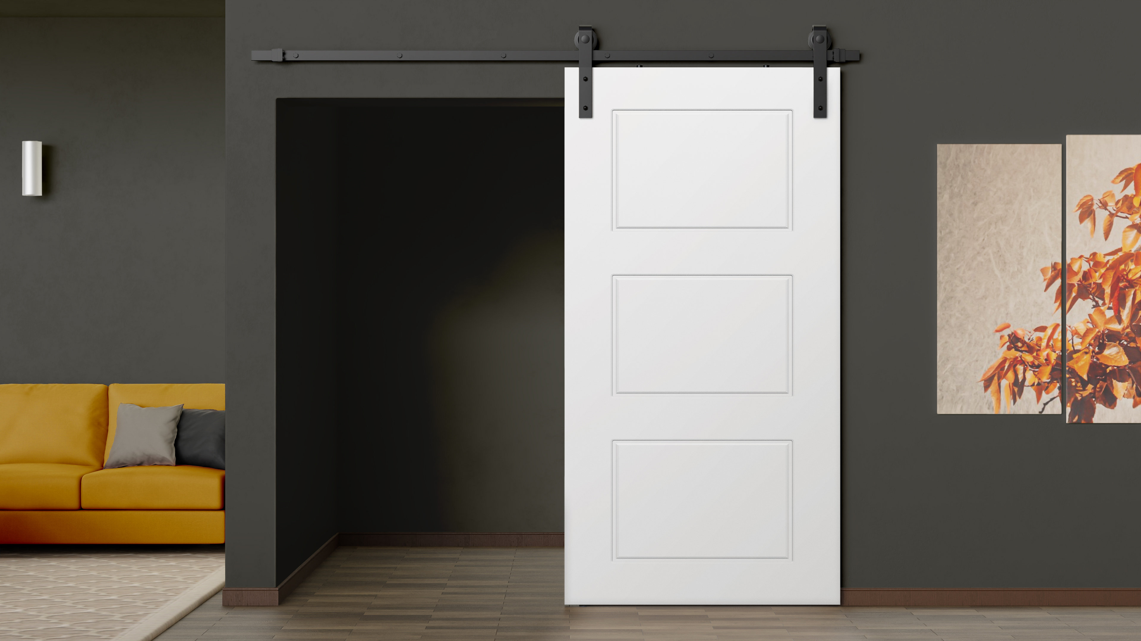 Villar Home Designs 3 Panel Wood and PVC/Vinyl White Prefinished ...