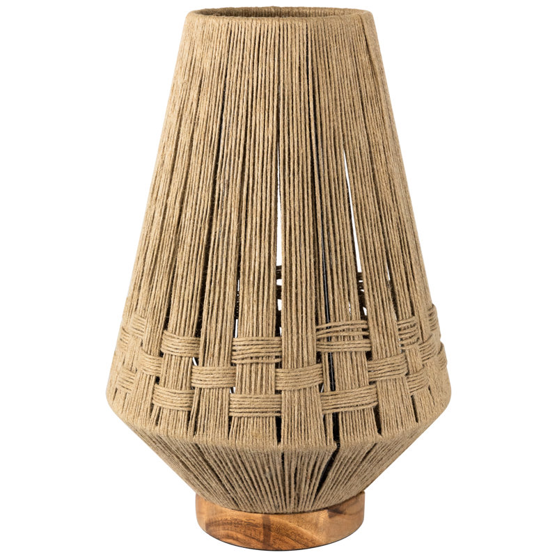 Northlight Seasonal Iron & Jute Table Lamp With Base - 14.75" - Beige ...
