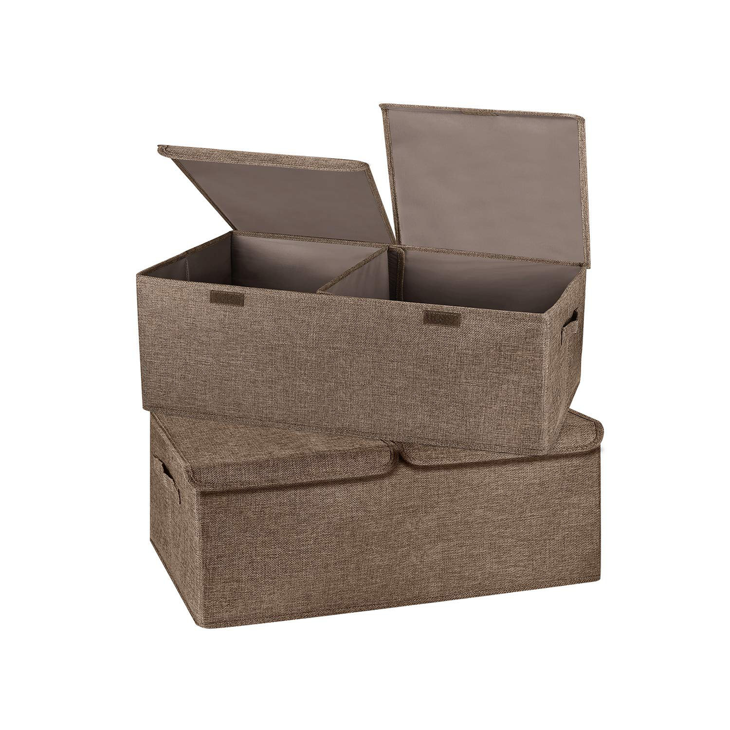 Latitude Run® 2-Pack Collapsible Linen Storage Bins with Lids and ...