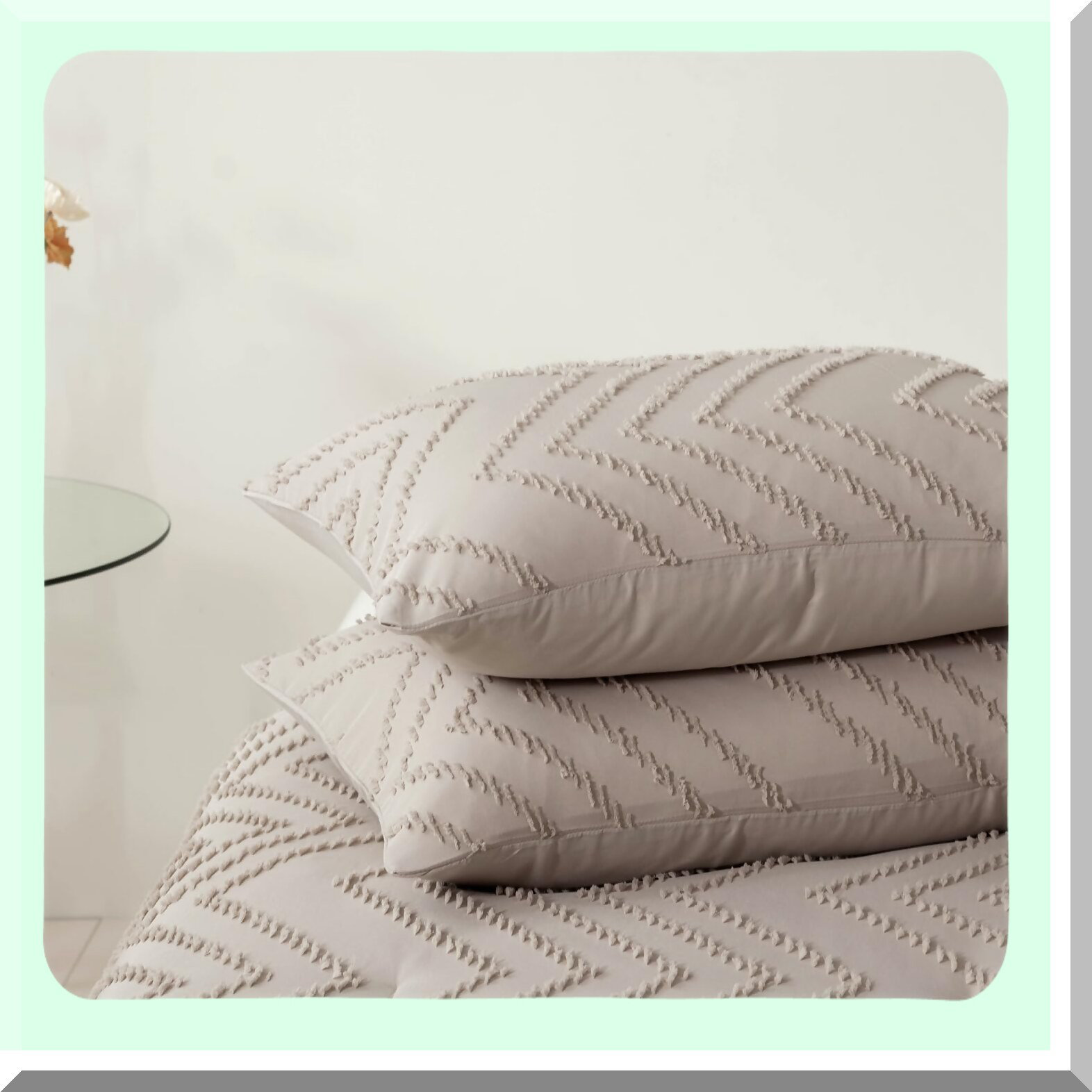 Hokku Designs Boho Bliss Comforter Set - Khaki Tufted Lightweight ...