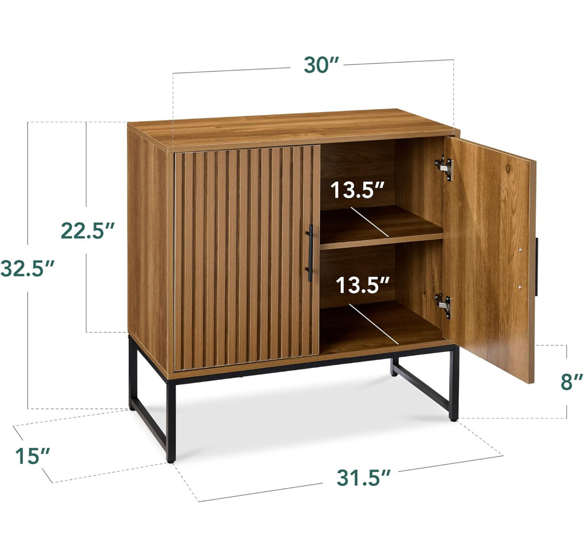 Latitude Run® Slatted Sideboard Buffet Cabinet, Entryway Table, Accent ...