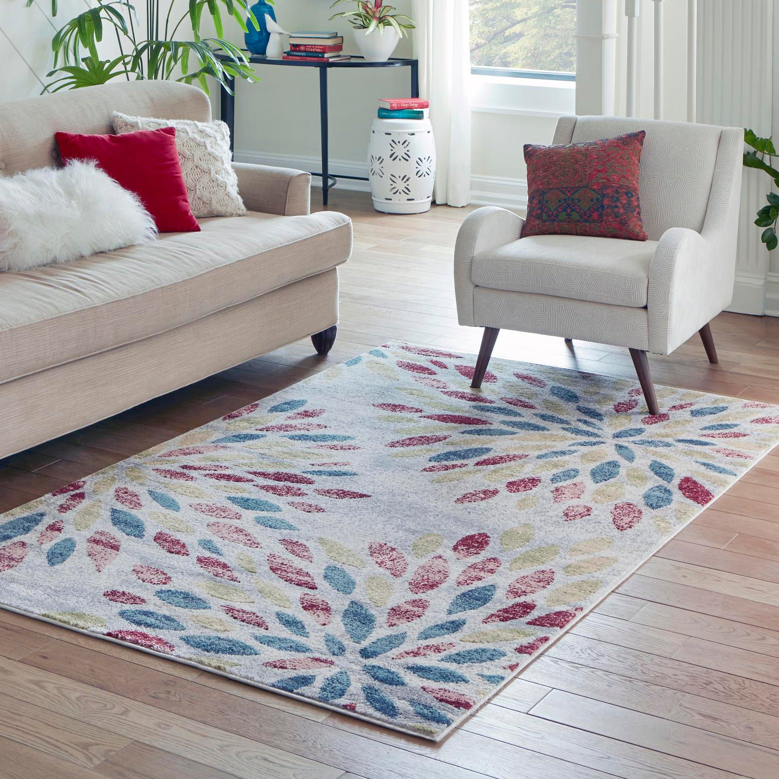 Winston Porter Contemporary Azai Area Rug Multi Leaf Color & Reviews ...