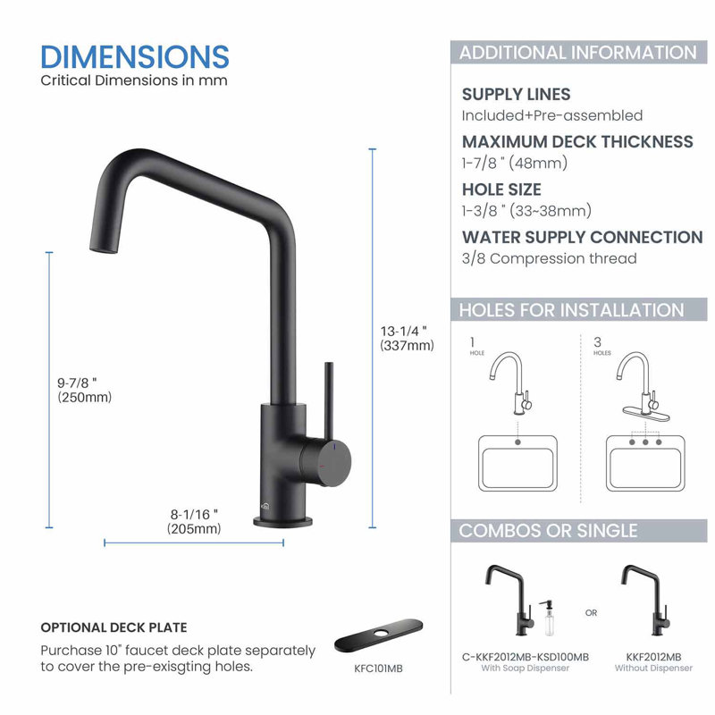 KIBI USA KIBI Macon Kitchen Faucet & Reviews | Wayfair