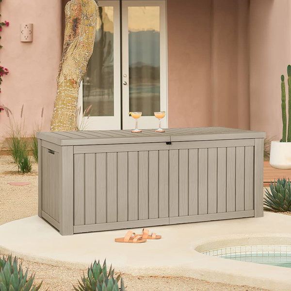 LGHM Outdoor Indoor Large Resin Deck Box Storage Container For Patio ...