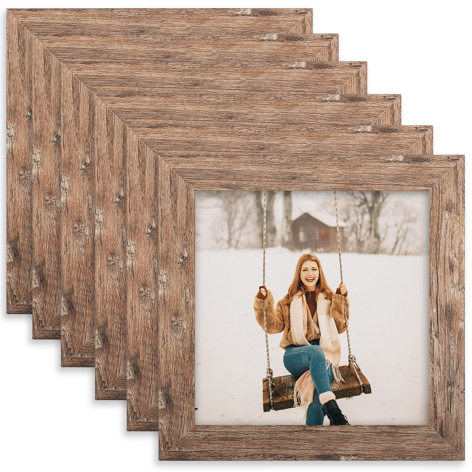 Latitude Run® 4X4 Wood Grain Picture Frames Set Of 6 For Gallery Wall ...