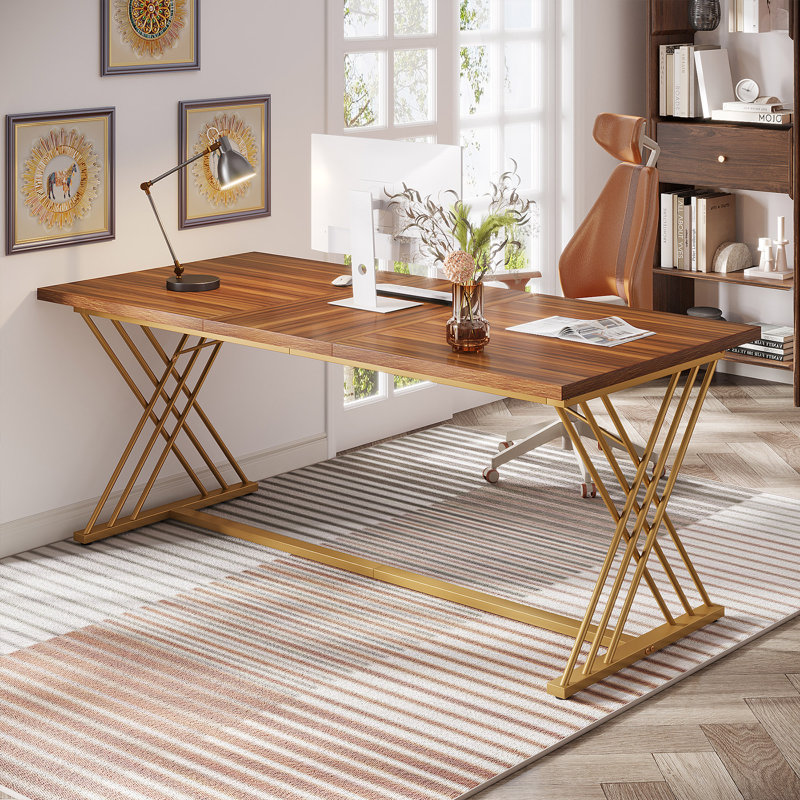 Mercer41 Wilberth 63'' Metal Base Executive Desk & Reviews | Wayfair