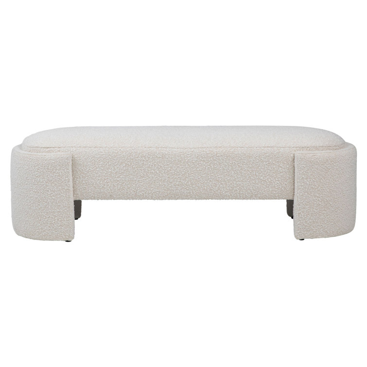 AllModern Granduca Boucle Fabric Upholstered Bench | Wayfair