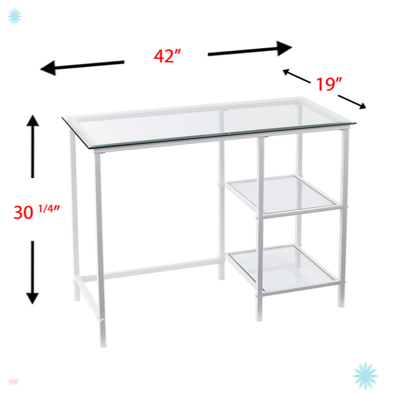 Wrought Studio™ Metal/Glass Student Desk For Home Office | Wayfair