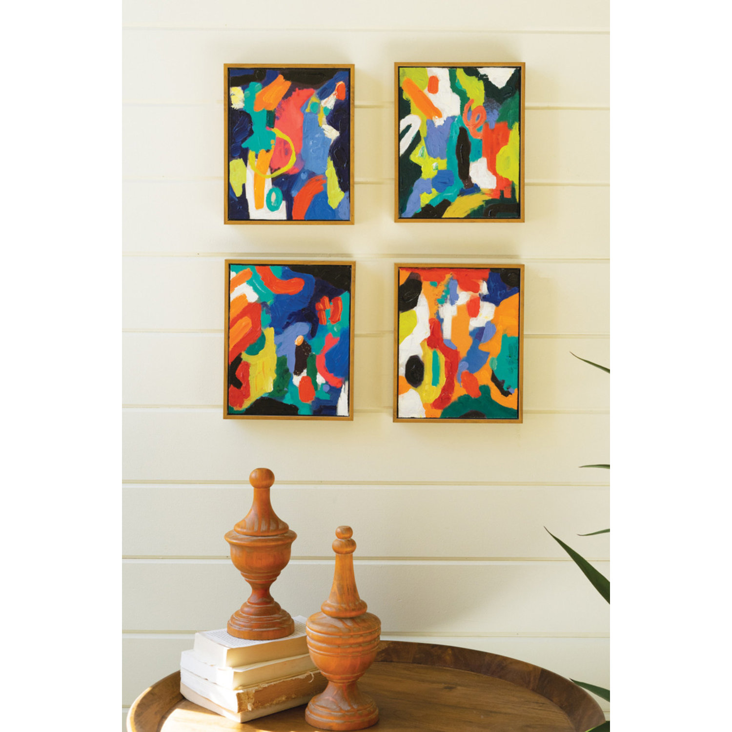 Kalalou Set Of 4 Abstract Oil Painting Framed On Canvas 4 Pieces ...