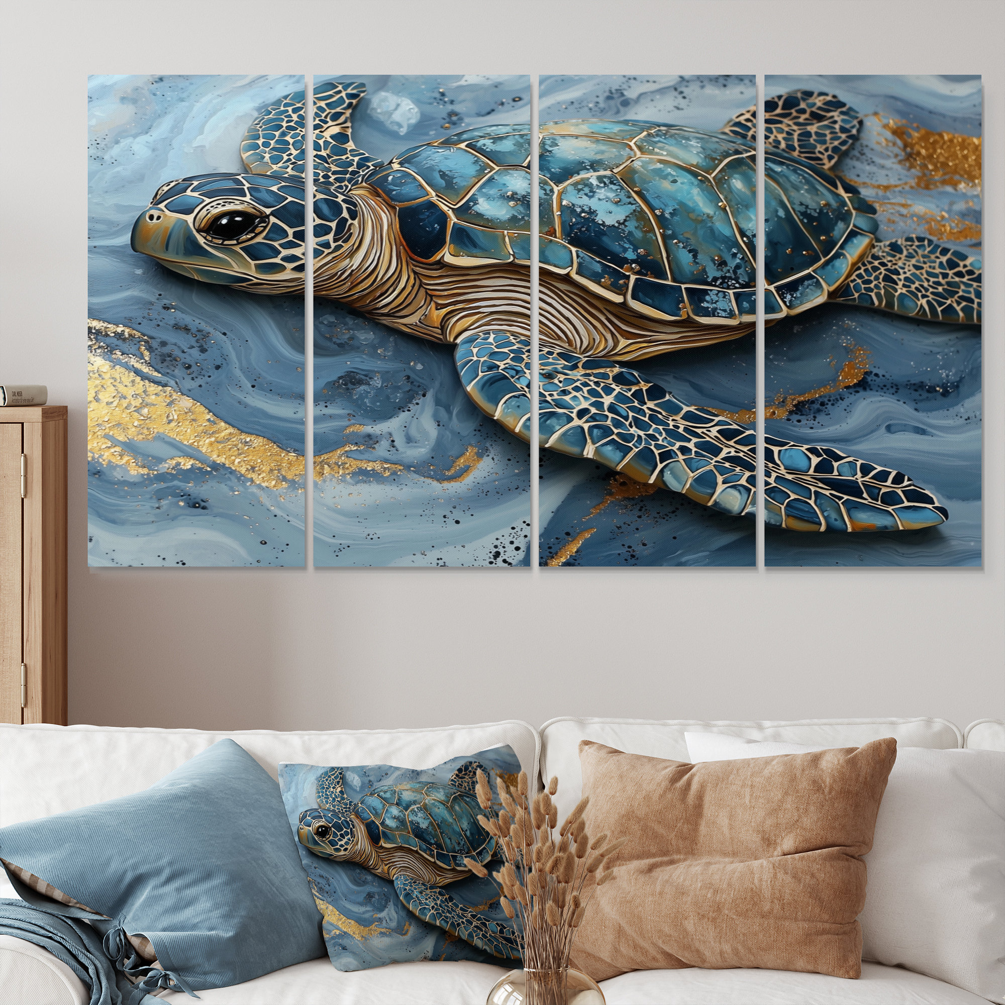 Bay Isle Home™ Marble The Turtle S Voyage II - Turtle Animal Wall Art ...
