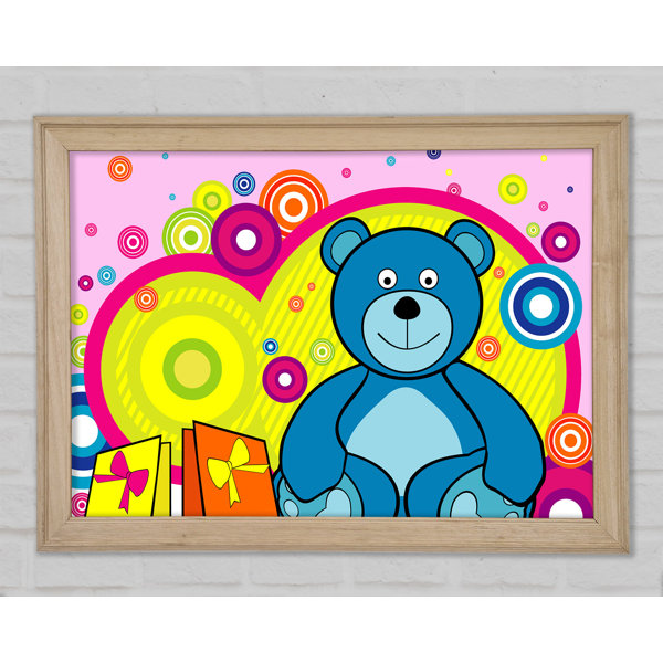 Isabelle & Max Teddy Bear Circles Pink - Single Picture Frame Print ...