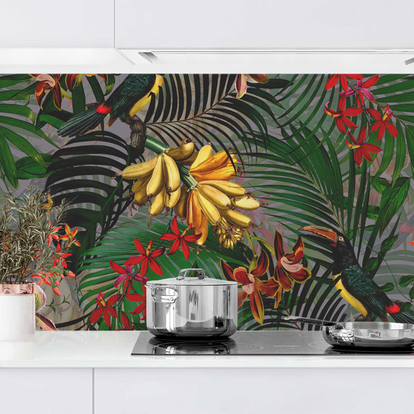 Bay Isle Home Soheila 100 x 300cm PVC Tile in Yellow/Black/Green ...