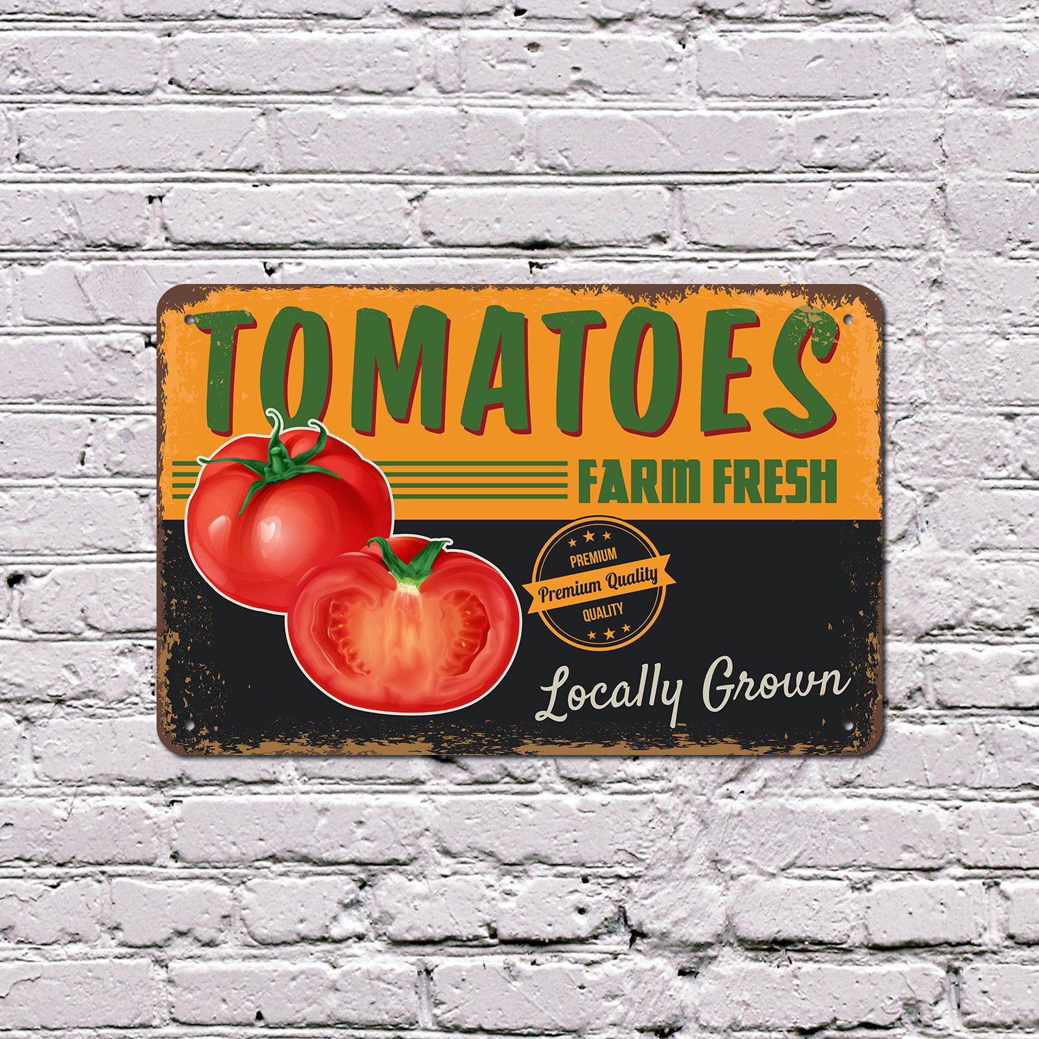 SignMission Farm Fresh Tomatoes 8 Inch x 12 Inch Plastic Sign | Wayfair