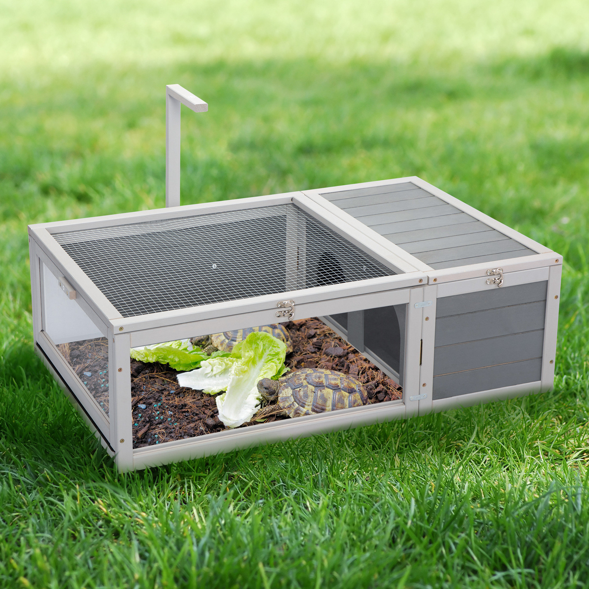 Tucker Murphy Pet™ Tortoise House Wooden Turtle Habitat with Removable ...