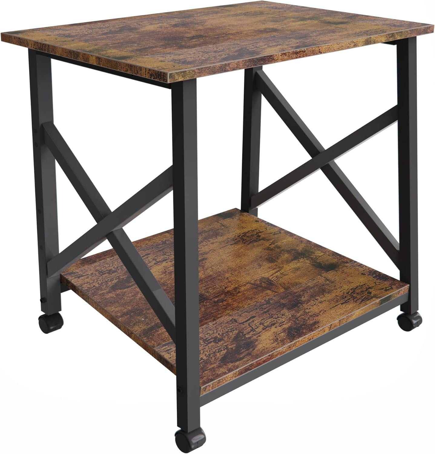 BY Family Heavy Duty Printer Stand With Storage Shelf, 2-Tier Rolling ...