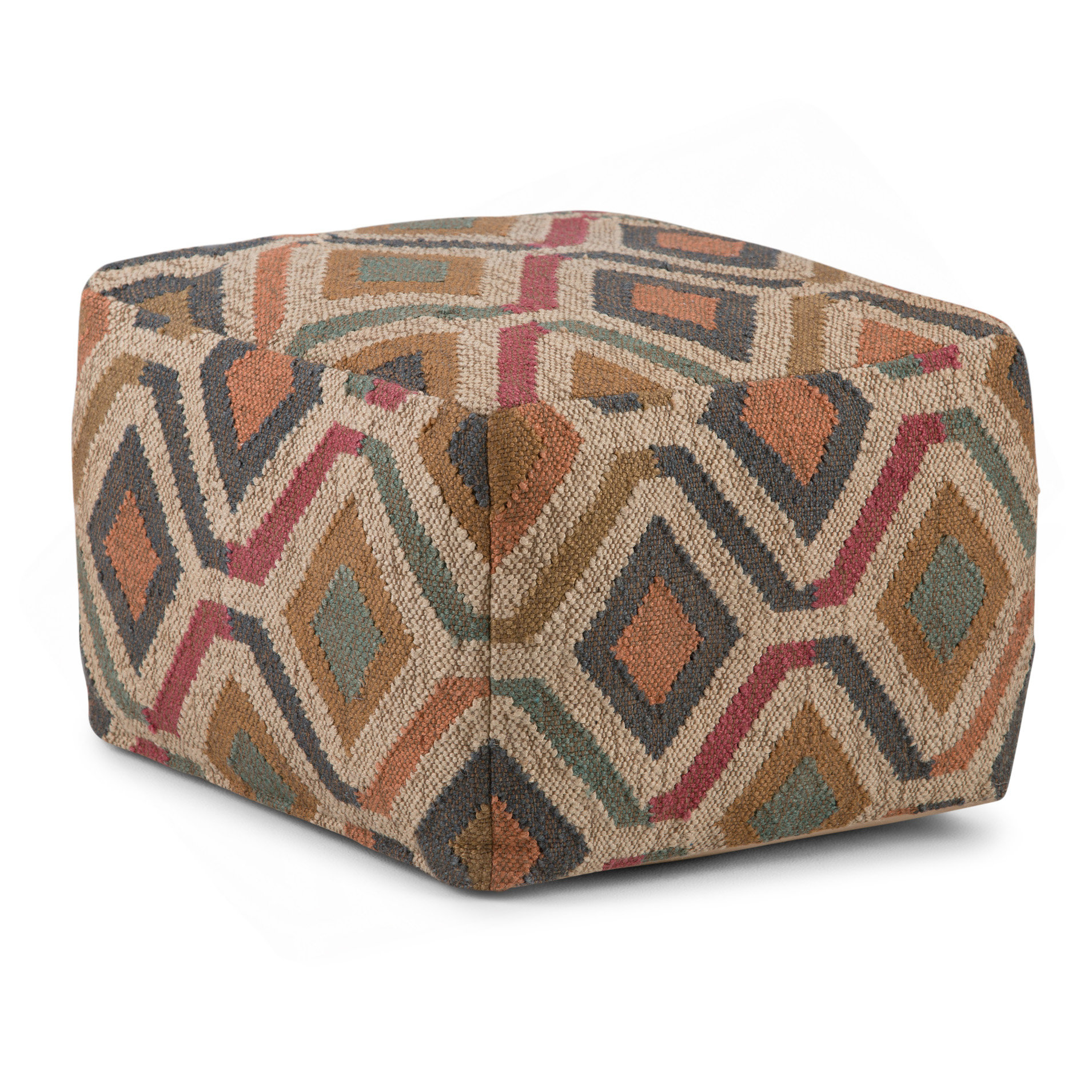 XINMIANDIANZI Johanna - Square Pouf - Multi-Color - Fabric | Wayfair