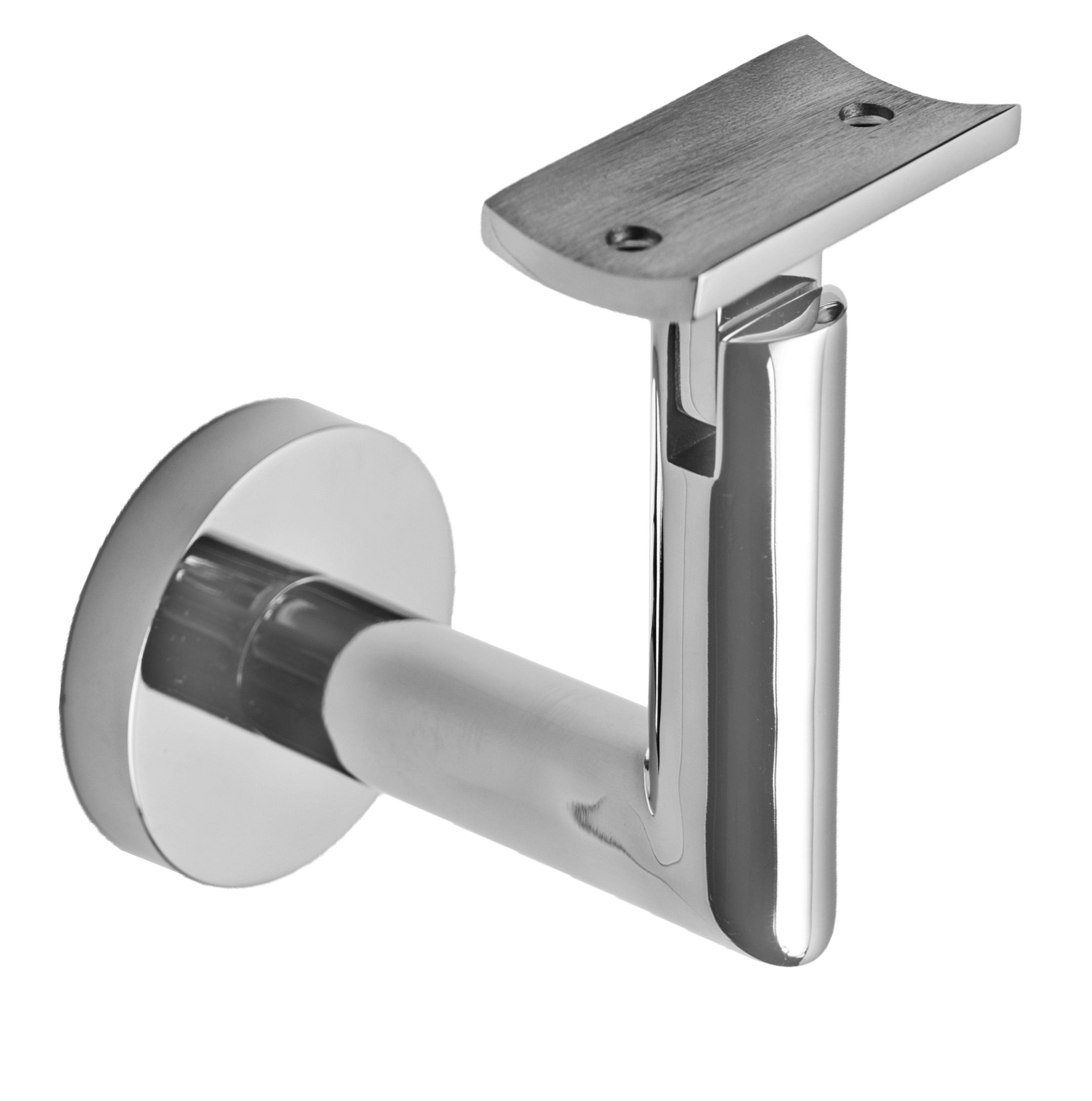 Linnea Glass Mount Handrail Bracket with Round Rose and Flat Plate ...