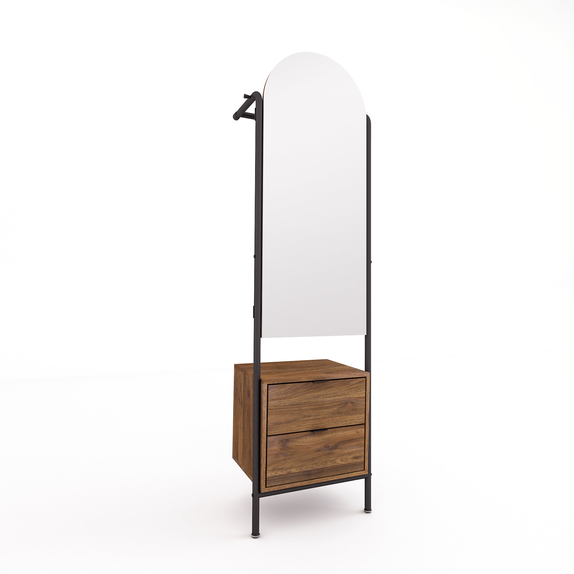 17 Stories Arched Full Length Mirror with Drawers & Reviews | Wayfair