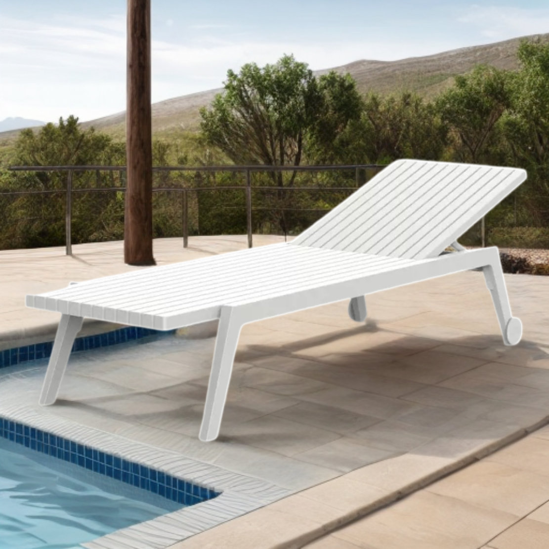 Elegance Furnishings Adjustable Aluminum Frame Outdoor Lounger Outdoor ...