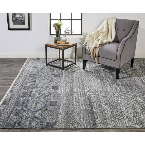 Union Rustic Kedric Hand Knotted Viscose Tan/Orange/Blue Rug | Wayfair