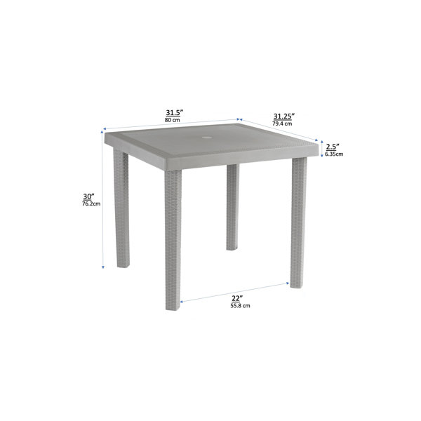 Latitude Run® Plastic/Resin Patio Dining Table | Wayfair