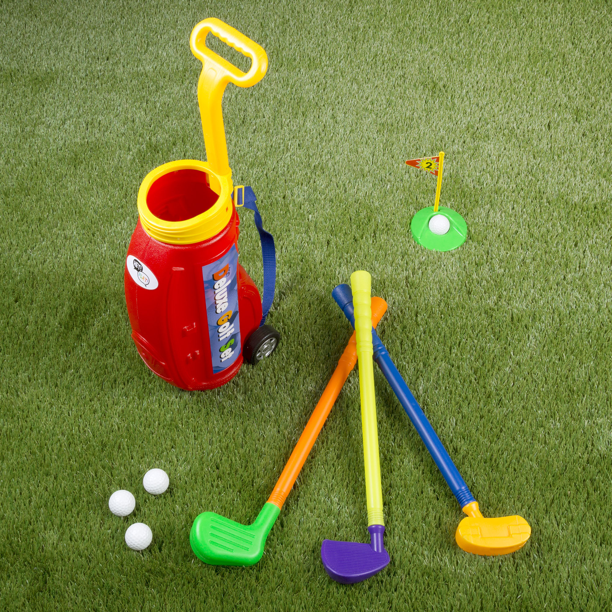 Hey! Play! Toddler Toy Golf Play Set with Plastic Bag, 2 Clubs, 1 ...