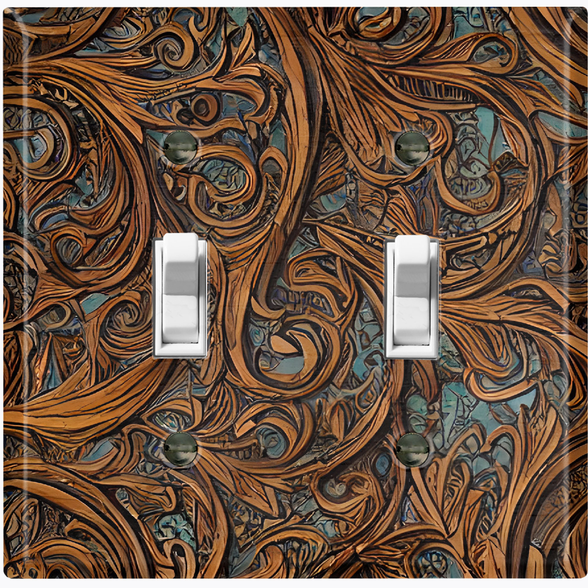 WorldAcc Brown Wood Leaves Tree Bark Print Nature Themed 2 - Gang ...