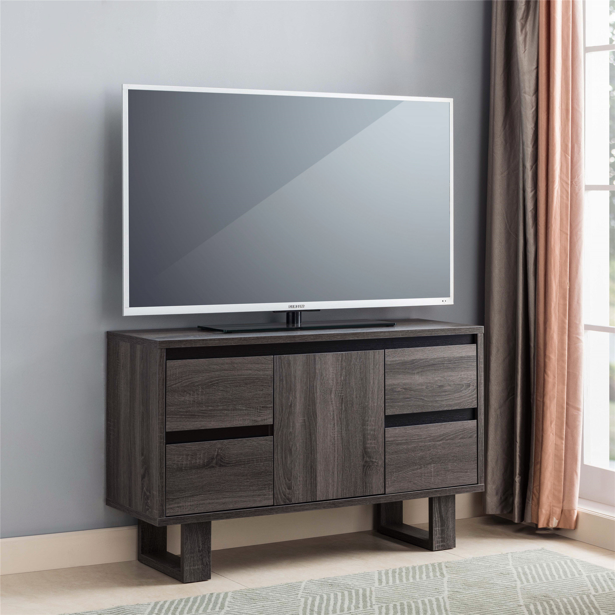 Millwood Pines Versatile TV Stand with Multiple Drawers and Shelves for ...